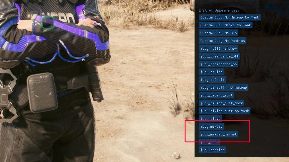 Judy's MaxTac uniform (AMM plug-in) - Cyberpunk 2077 Mods