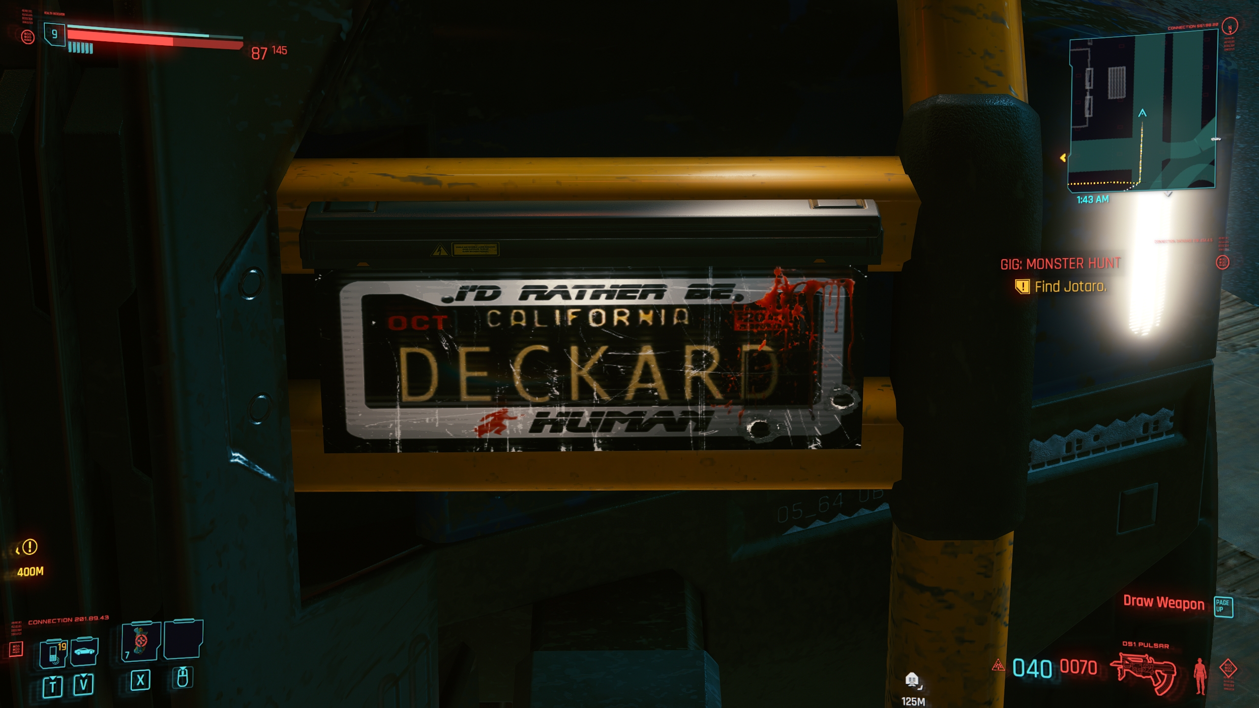 "Blade Runner 2077" custom license plate - Cyberpunk 2077 Mods