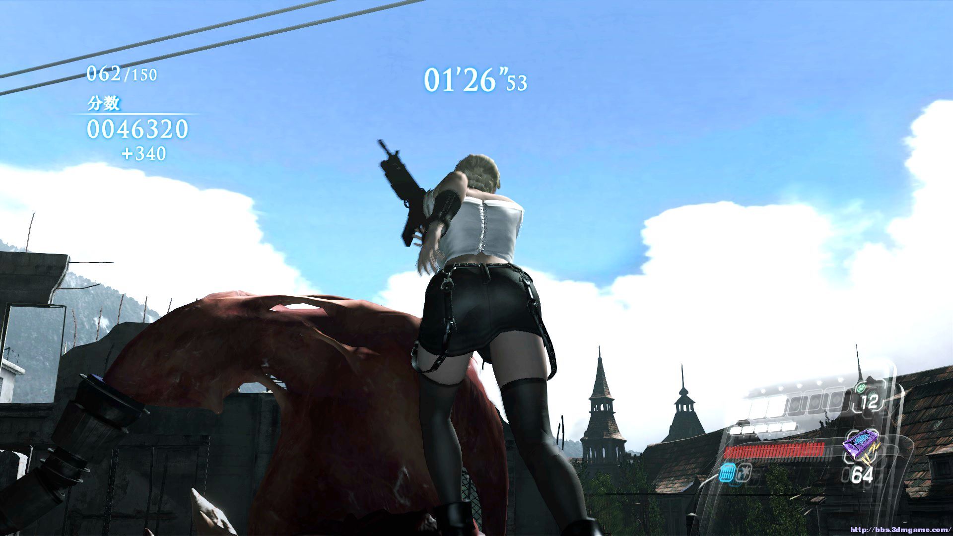 Resident Evil 6 Sherry white strapless short skirt and stockings ...