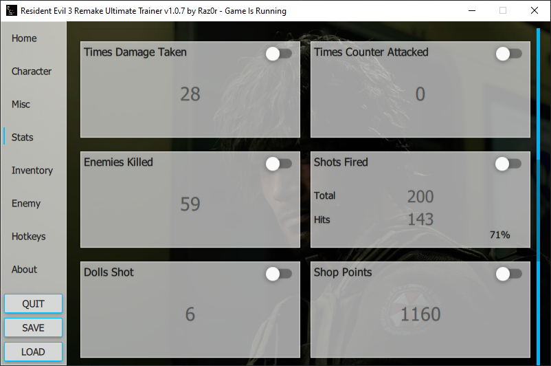 Resident Evil 3 Remake Ultimate Trainer - Resident Evil 3 Remake Mods