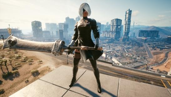 Yorha 2b Costume - Hair - Weapon - Cyberpunk 2077 Mods