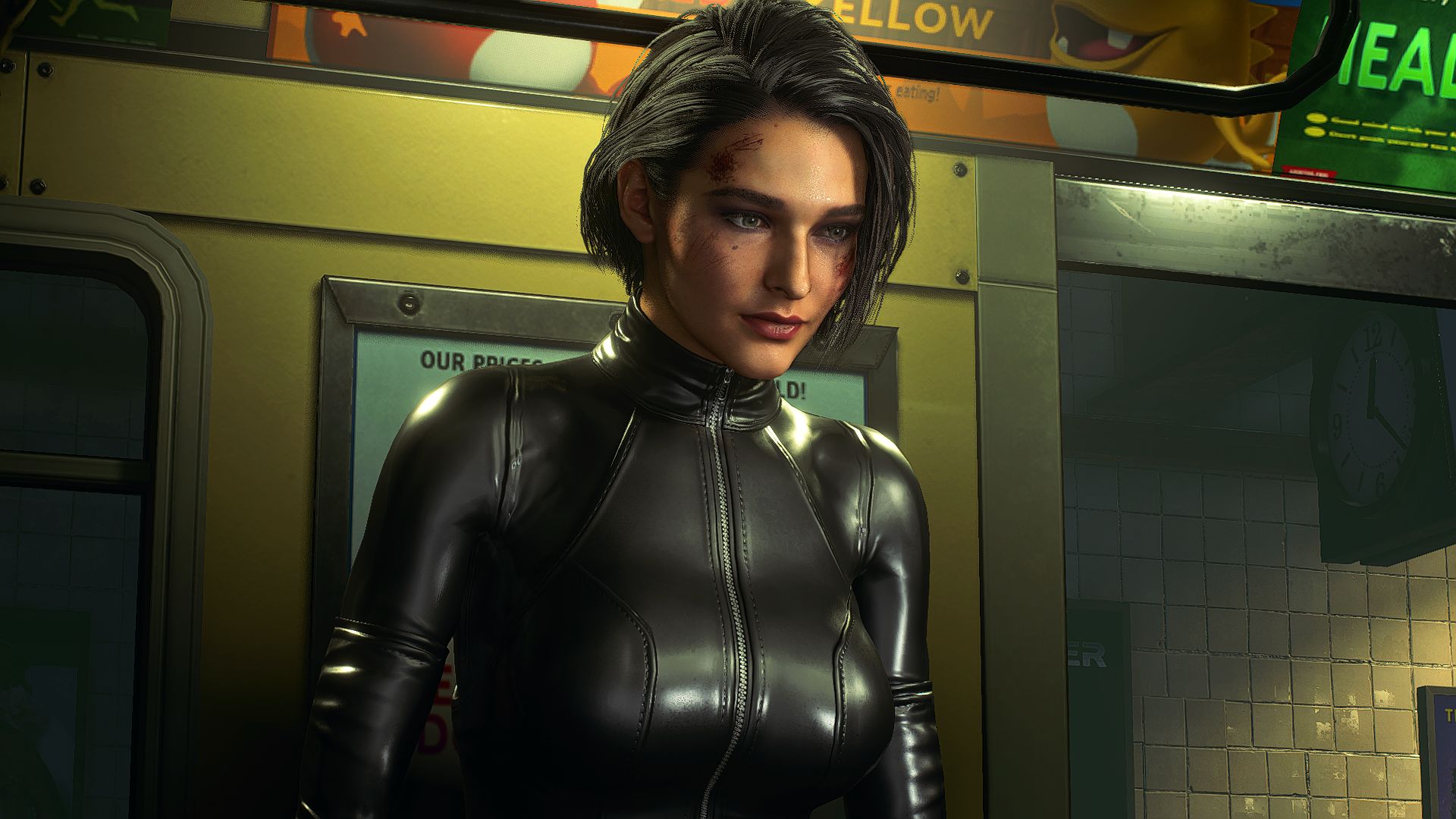 Jill - Latex Bodysuit (Jet Black) - Resident Evil 3 Remake Mods
