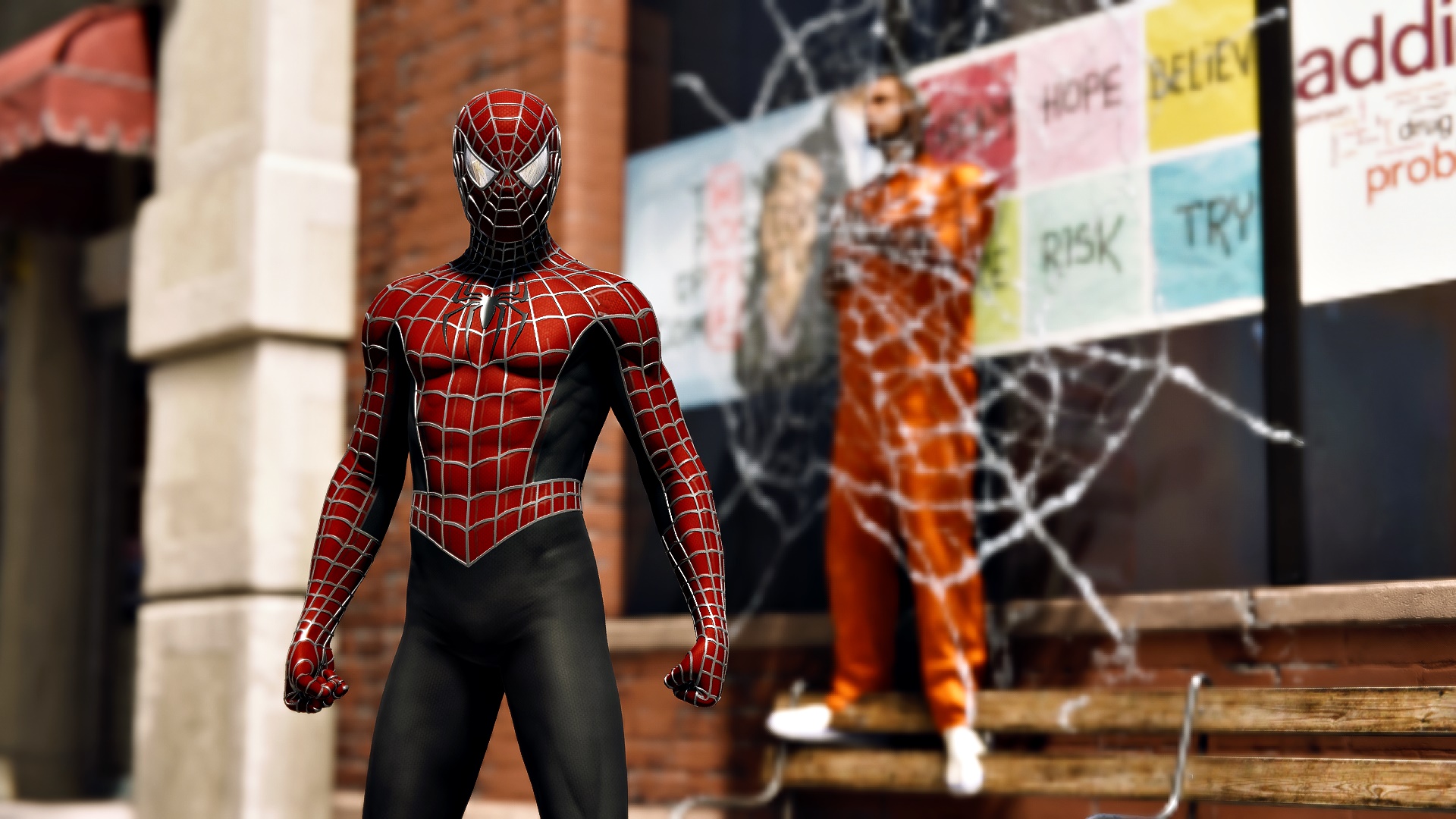 Black Burgundy Webbed Suit - Marvel’s Spider-Man Remastered Mods
