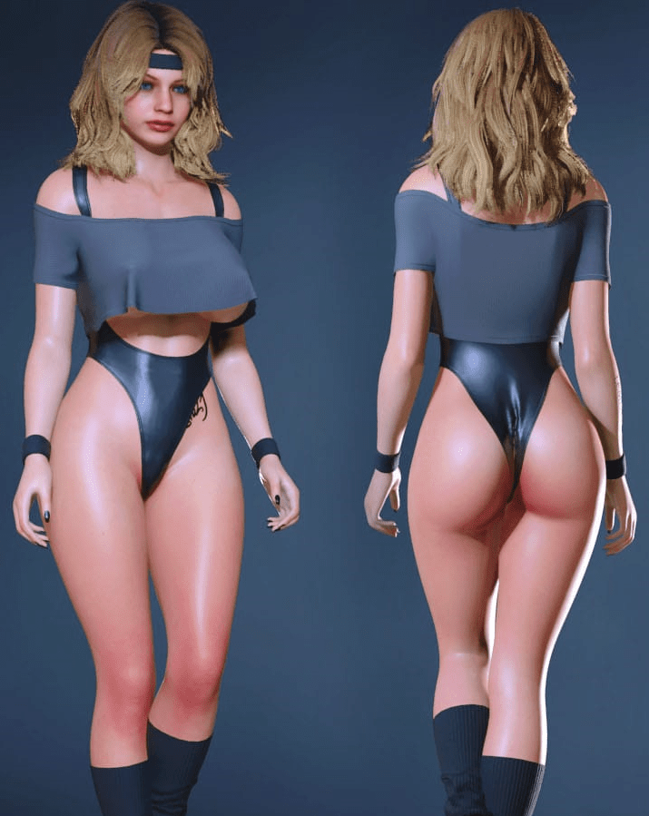 Aerobics Grey Black Latex (Patch) - Resident Evil 2 Remake Mods