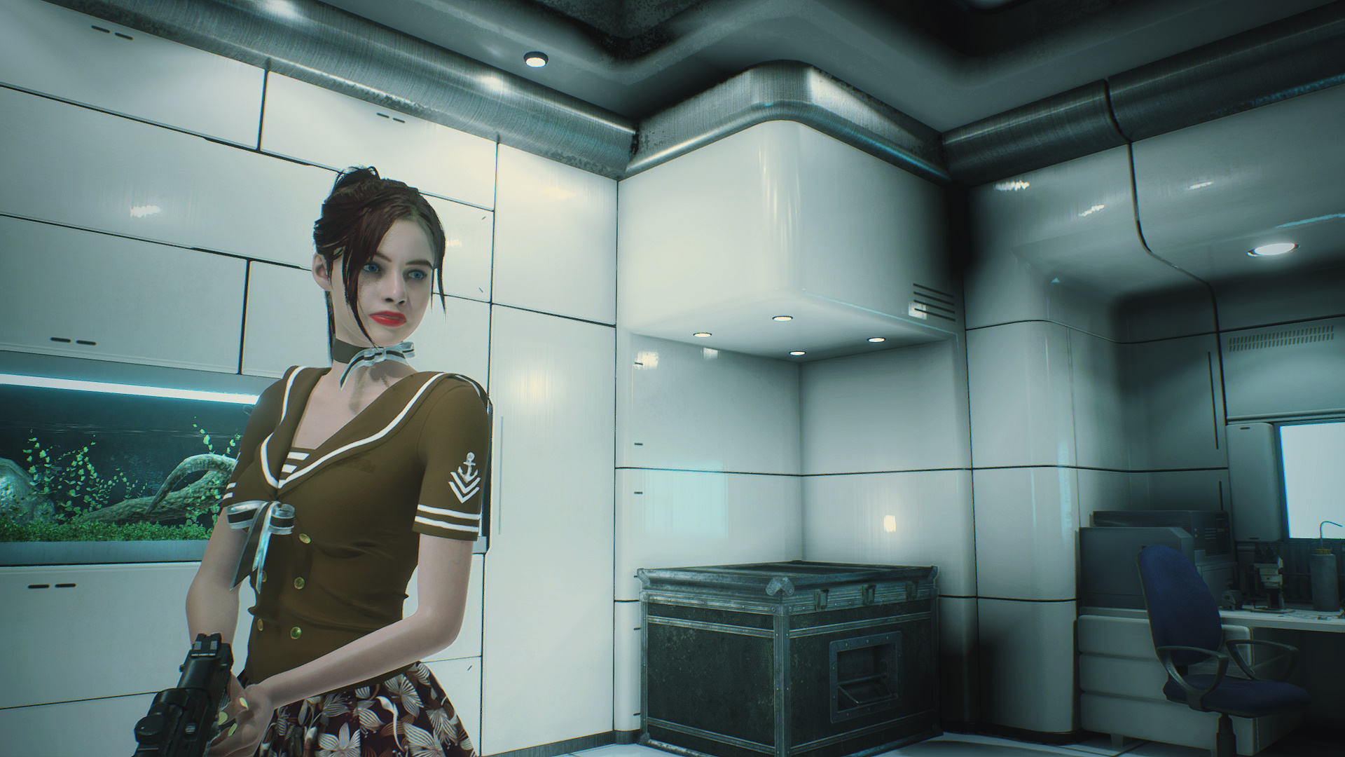 Ada & Claire Elegant Brown Navy Suit - Resident Evil 2 Remake Mods