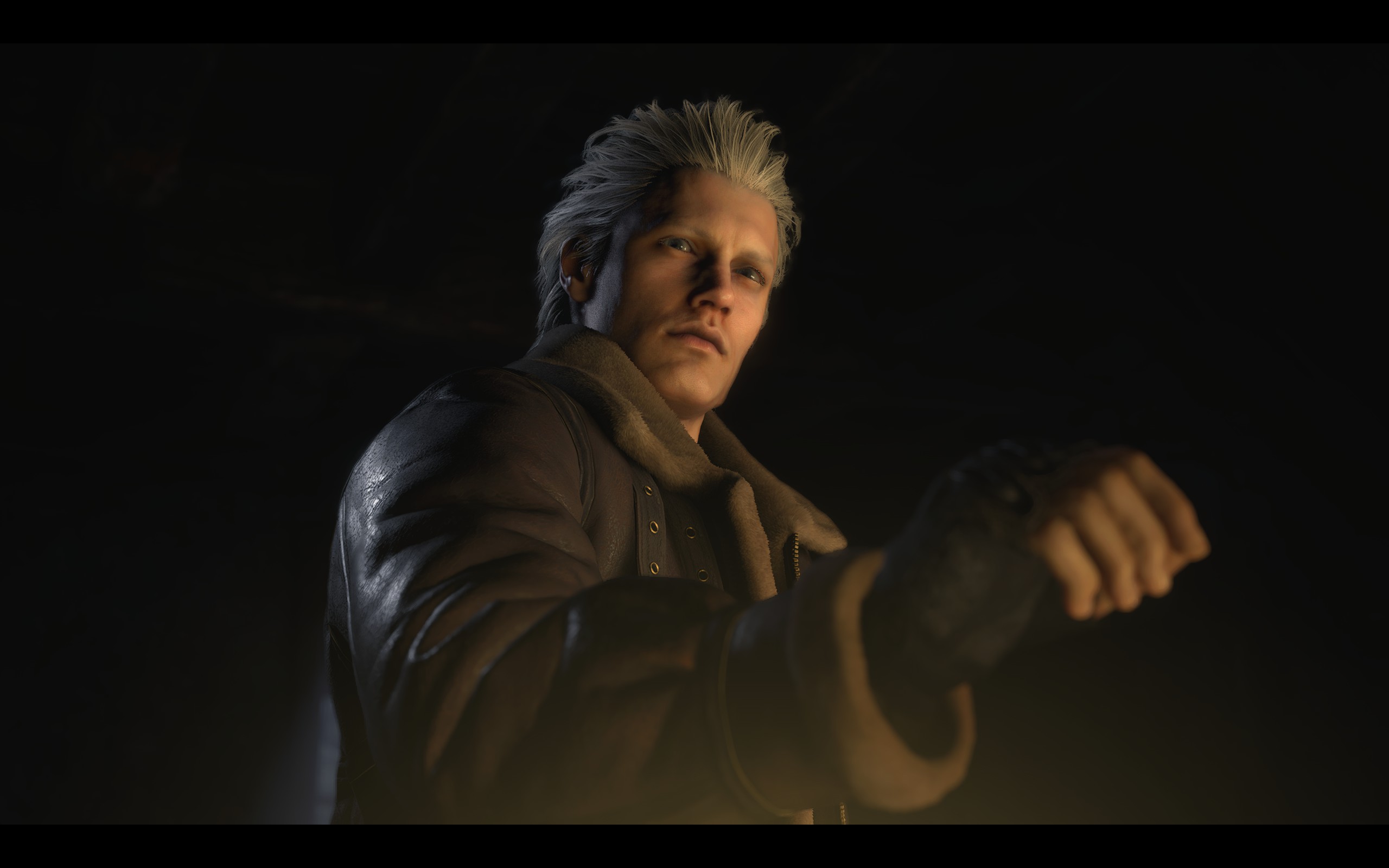 Vergil (Head only) over Leon - Resident Evil 4 Remake Mods