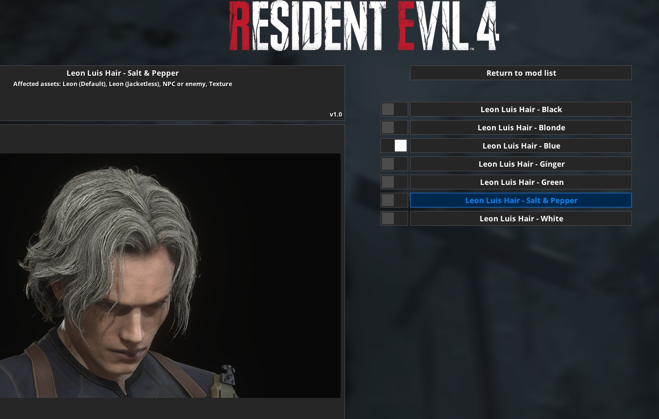 Leon Luis Hair 7 Colours - Resident Evil 4 Remake Mods