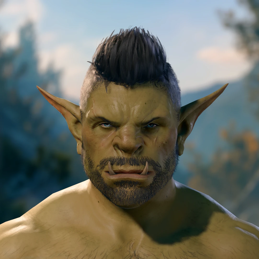 M Half-Orc Face Edits (Less Wrinkles) - Baldur's Gate 3 Mods