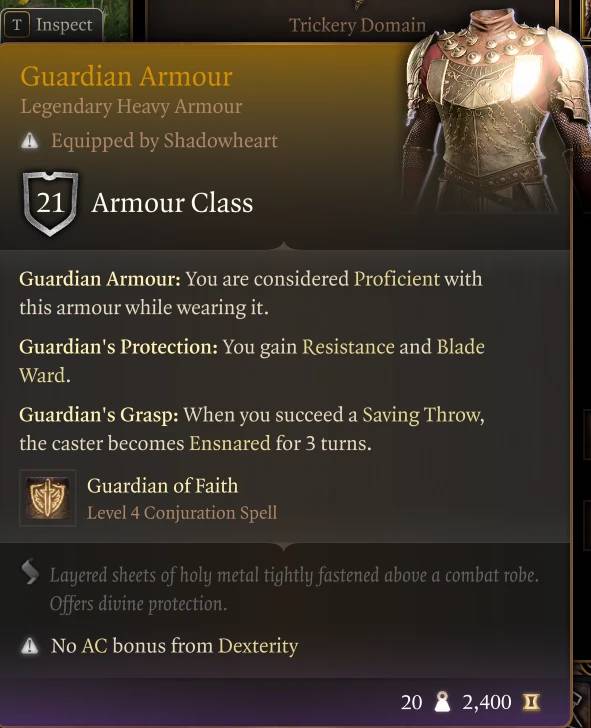 Legendary Guardian Armour - Baldur's Gate 3 Mods