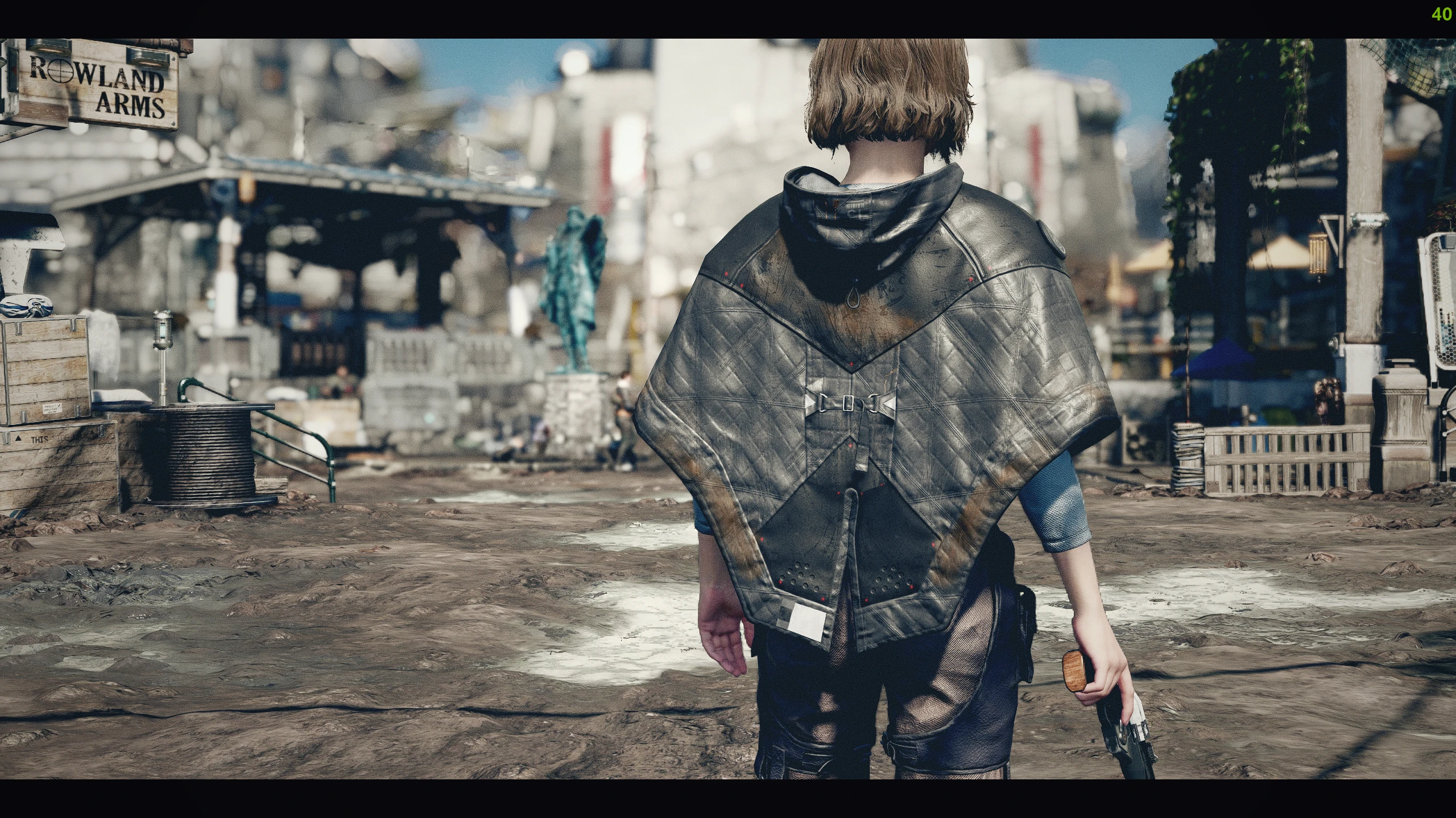 Outfit Muddy Black Poncho - Starfield Mods